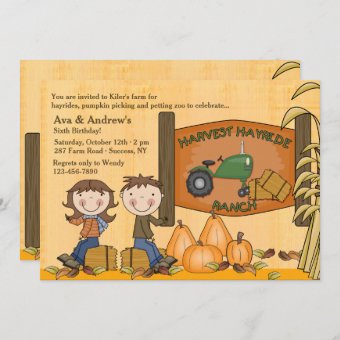 Harvest Hayride Party Invitation | Zazzle