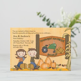 Harvest Hayride Party Invitation | Zazzle