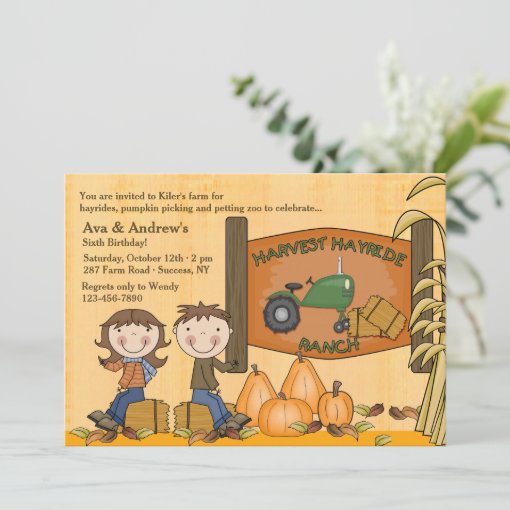 Harvest Hayride Party Invitation | Zazzle