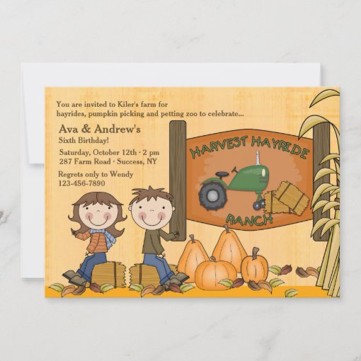 Harvest Hayride Party Invitation | Zazzle
