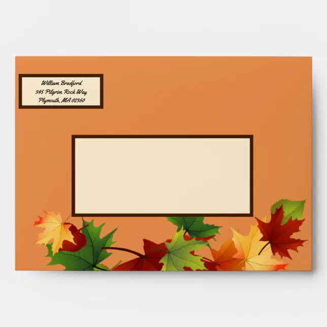 Harvest Party Envelope Return Address Fall Leaves | Zazzle