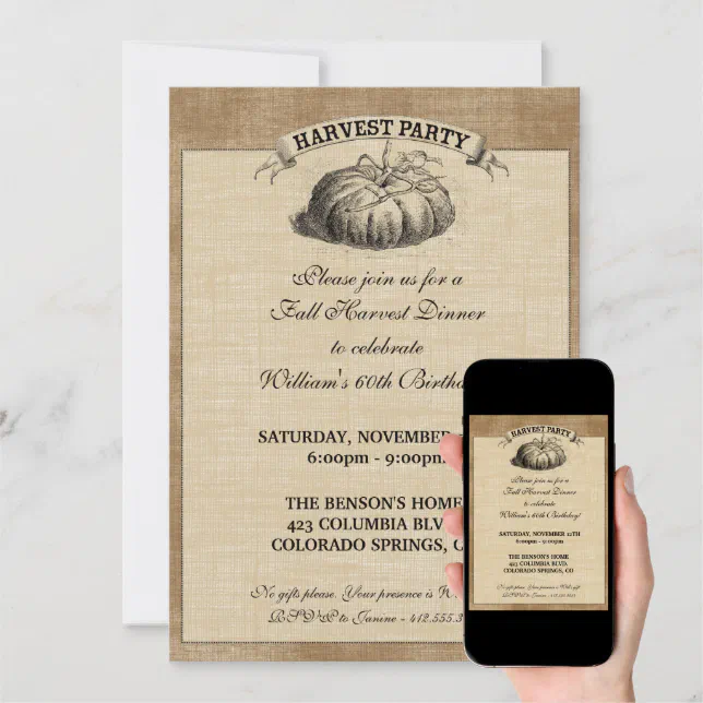 Harvest Party Invitation | Zazzle