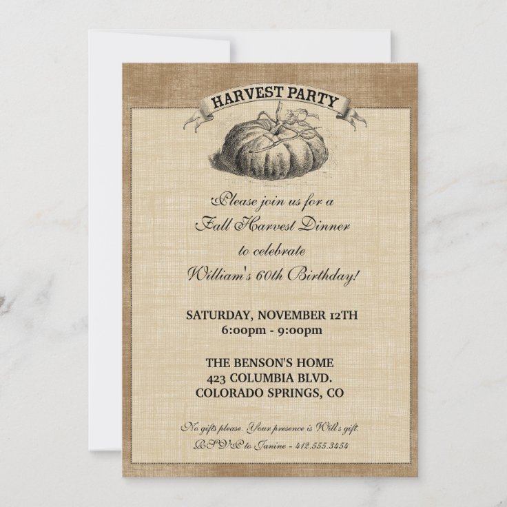Harvest Party Invitation | Zazzle