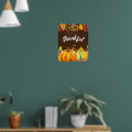 Harvest Pumpkins, Leaves and Foliage Thankful Poster | Zazzle