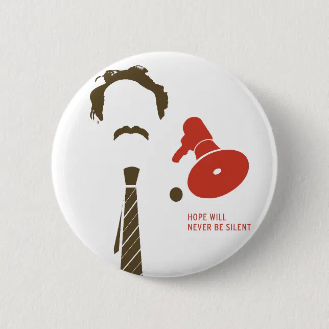 Harvey Milk Button with Bullhorn | Zazzle