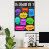 Hashtag Classroom Rules Poster | Zazzle