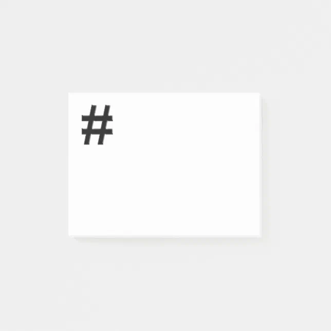 #HASHTAG - Hash Tag Symbol Post-it Notes | Zazzle