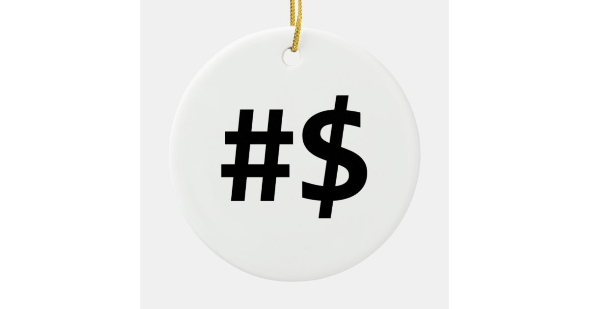 hashtag money ceramic ornament | Zazzle