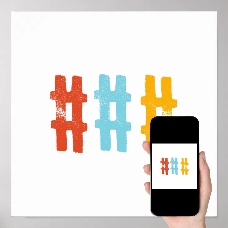 hashtag wall art | Zazzle