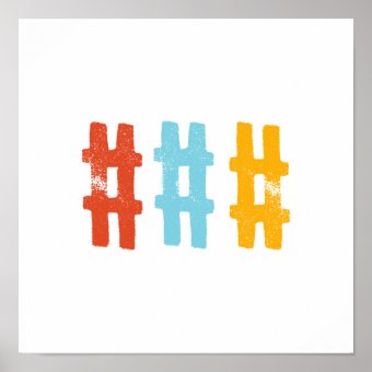 hashtag wall art | Zazzle