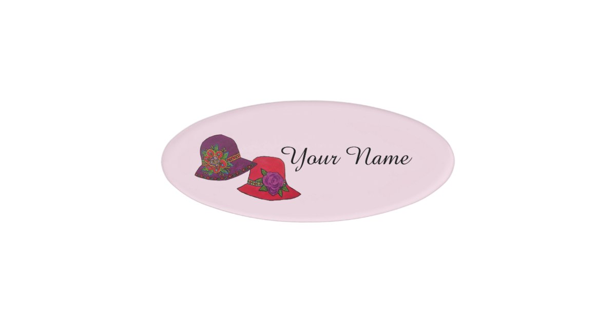 Hat Ladies Name Tag | Zazzle