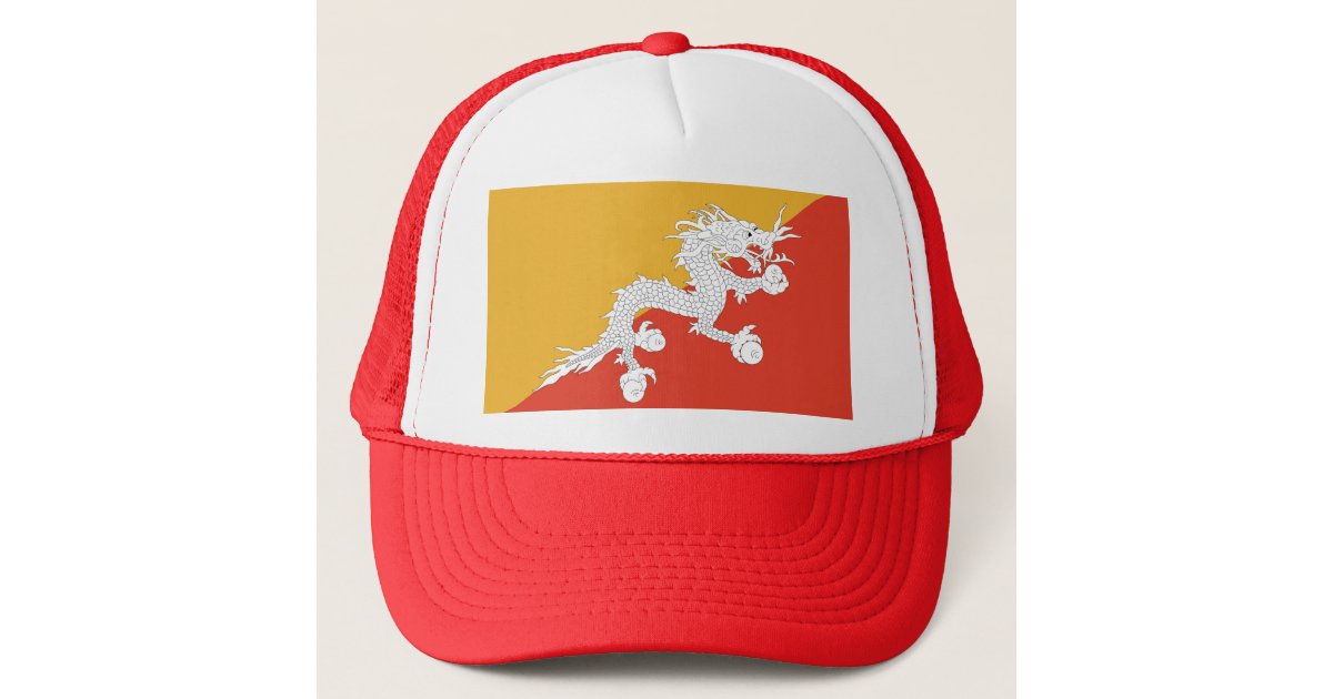 Hat with Flag of Bhutan | Zazzle