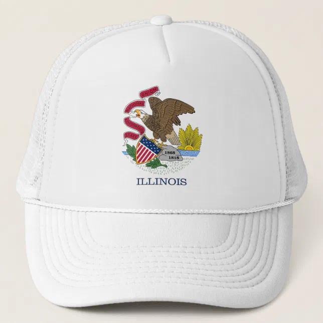Hat with Flag of Illinois State - USA | Zazzle