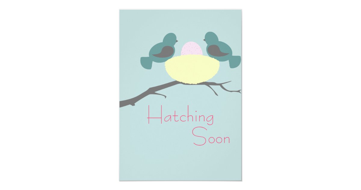 Hatching Soon - Baby Girl Card | Zazzle.com