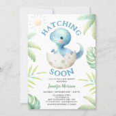 Hatching Soon! Cute Dinosaur Boy Baby Shower Invitation | Zazzle