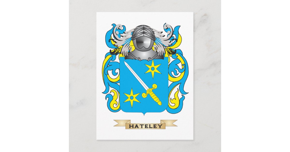 Hateley Coat of Arms (Family Crest) Postcard | Zazzle