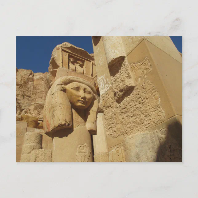 Hathor column - Queen Hatshepsut's Temple, egypt Postcard | Zazzle