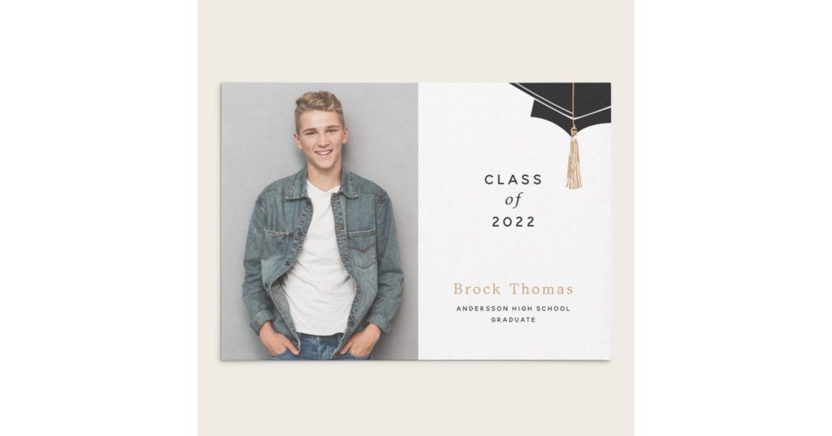 Hats Off Graduation Photo Announcement | Zazzle