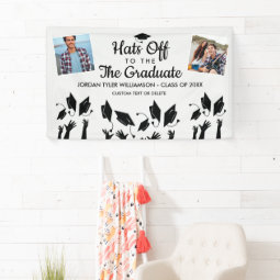 Hats off to the Grad Graduation Photos Party Sign | Zazzle