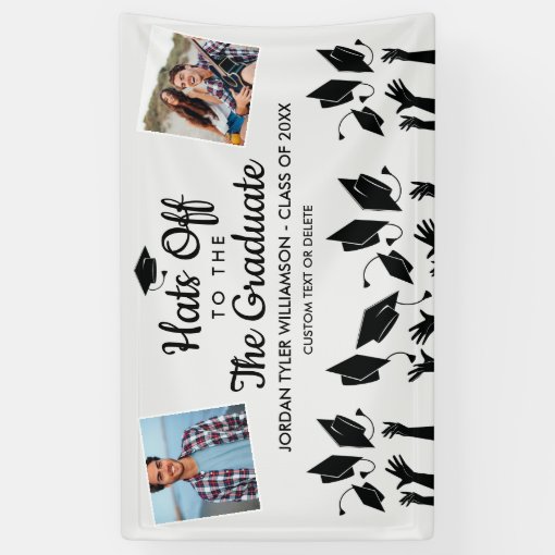 Hats off to the Grad Graduation Photos Party Sign | Zazzle