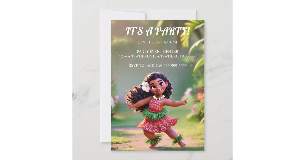 Hauʻoli Hula Princess Invitation | Zazzle