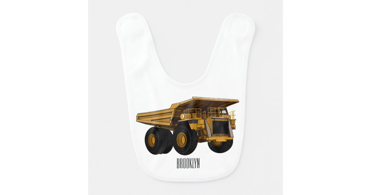 Haul truck cartoon illustration baby bib | Zazzle
