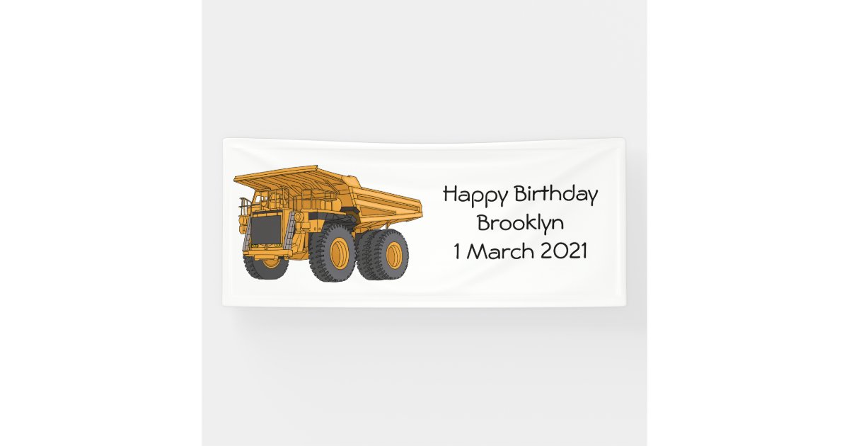 Haul truck cartoon illustration banner | Zazzle