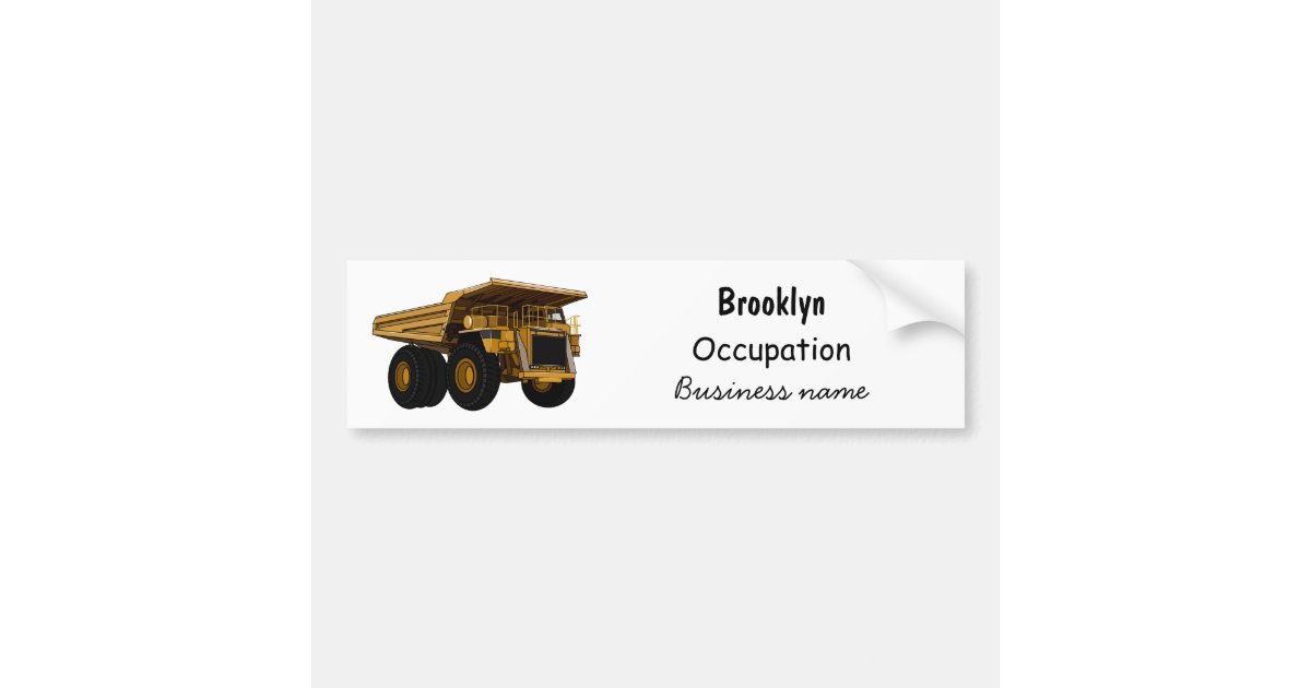 Haul truck cartoon illustration bumper sticker | Zazzle