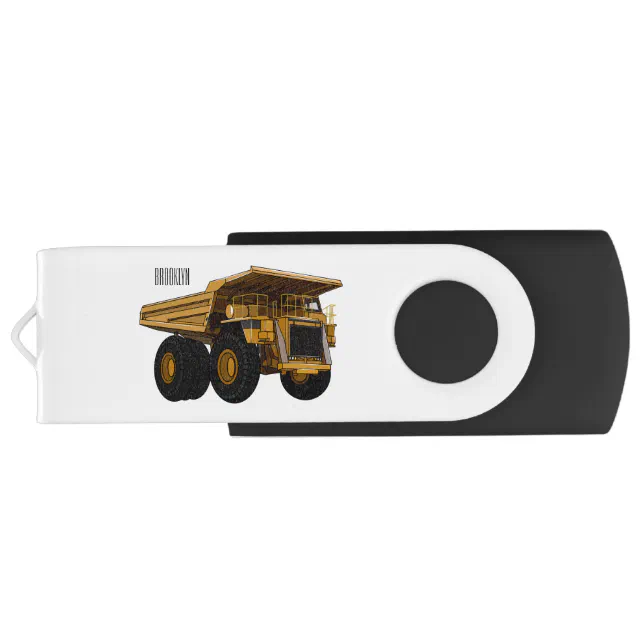 Haul truck cartoon illustration flash drive | Zazzle