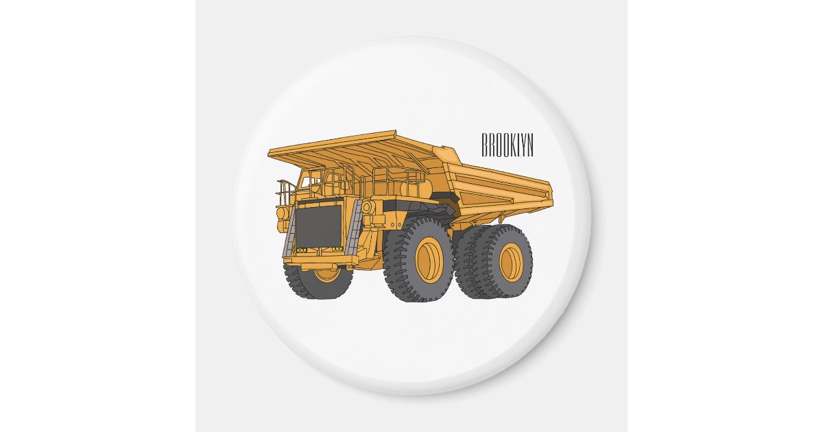 Haul truck cartoon illustration magnet | Zazzle