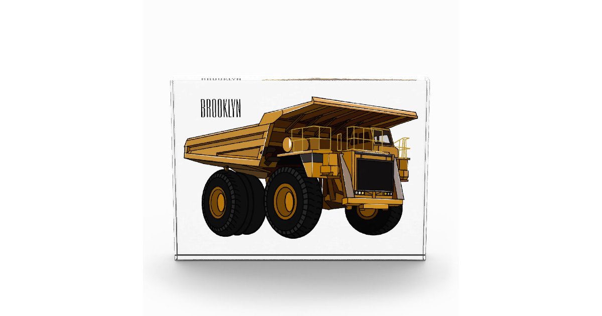 Haul truck cartoon illustration photo block | Zazzle