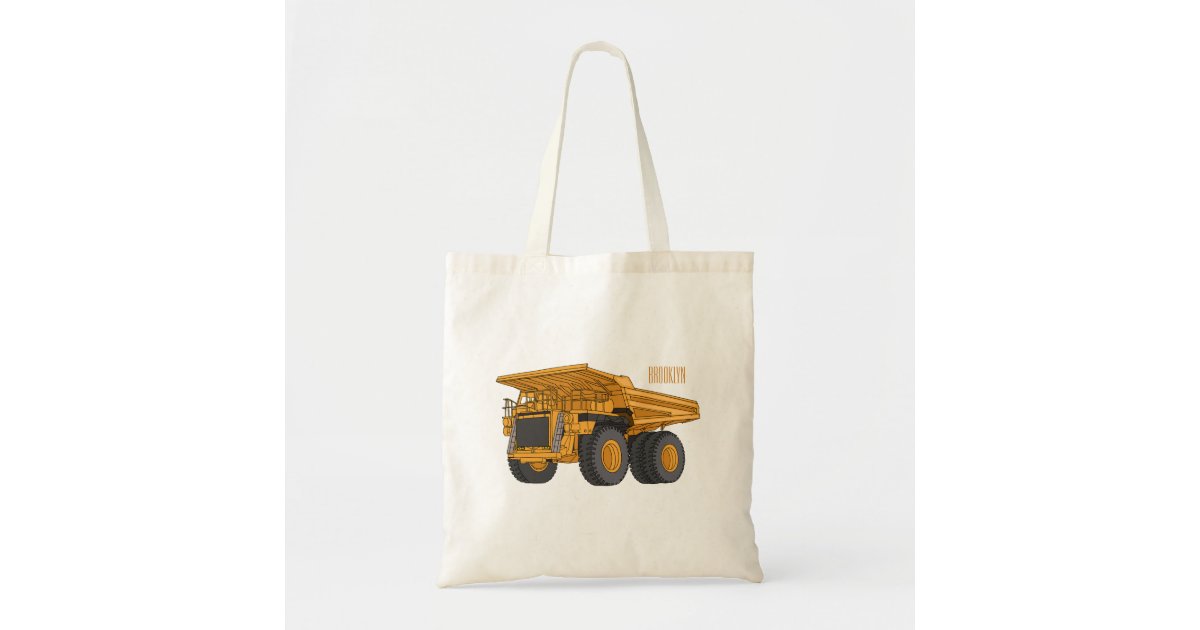 Haul truck cartoon illustration tote bag | Zazzle