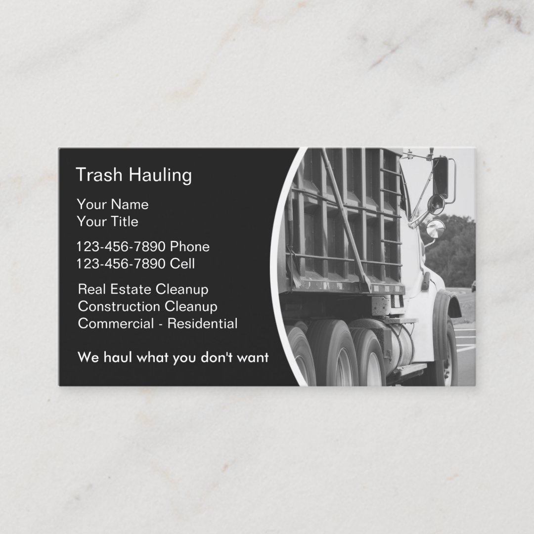 Hauling Dumpster Business Cards | Zazzle