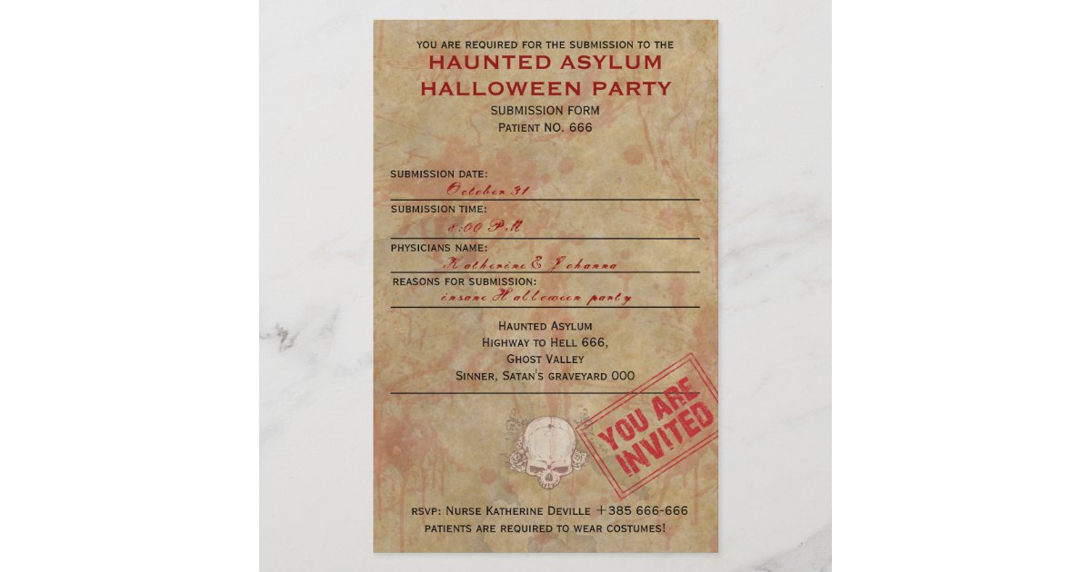 Haunted Asylum Halloween Party Flyer | Zazzle