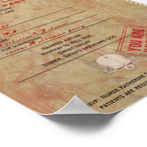 Haunted Asylum Halloween Party Poster | Zazzle