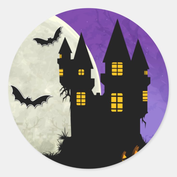 Haunted Castle Halloween Envelope Seal Stickers | Zazzle