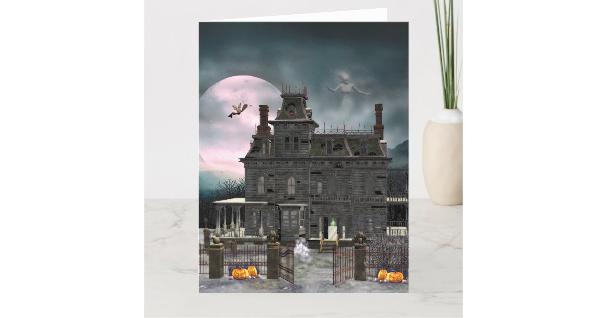 Haunted Halloween House 1 Card | Zazzle
