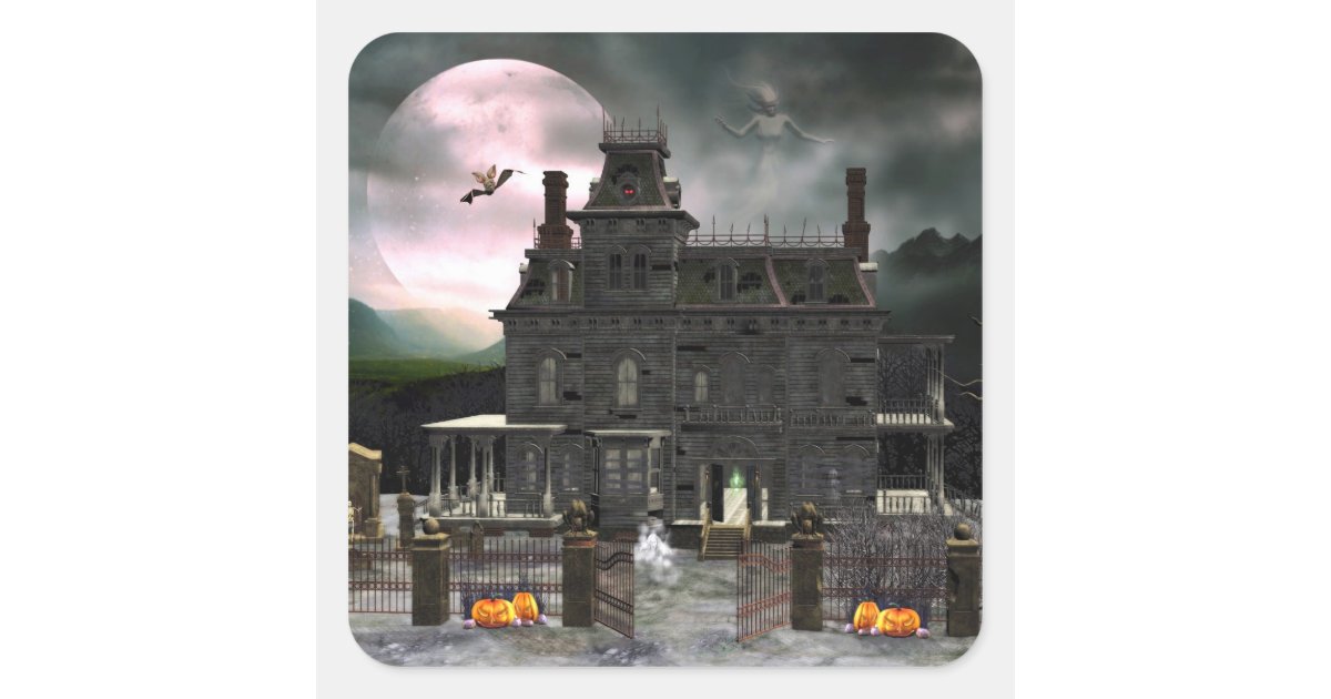 Haunted Halloween House 2 Sticker | Zazzle