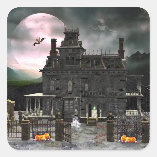 Haunted Halloween House 2 Sticker | Zazzle