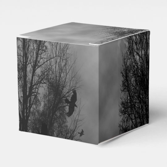 Haunted Halloween Sky with Ravens Party Favor Box | Zazzle.com