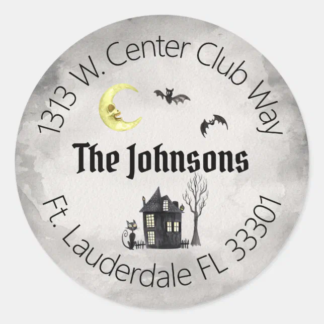 Haunted Halloween Spooky Return Address Labels | Zazzle