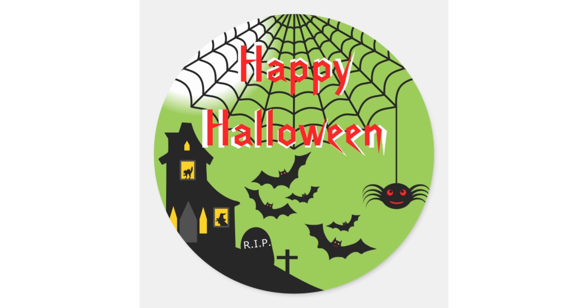 Haunted Halloween Stickers | Zazzle