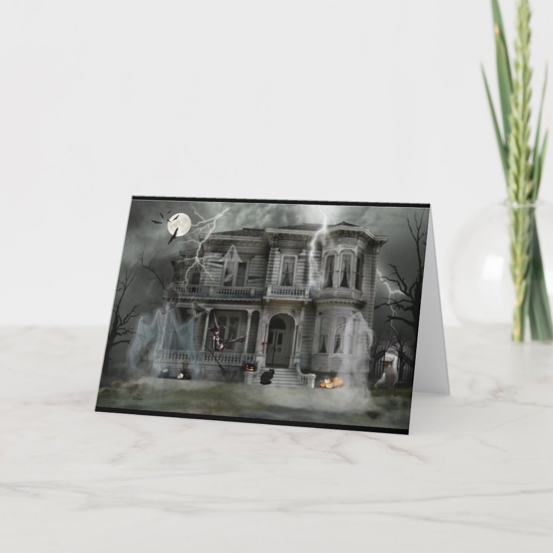 Haunted house card | Zazzle