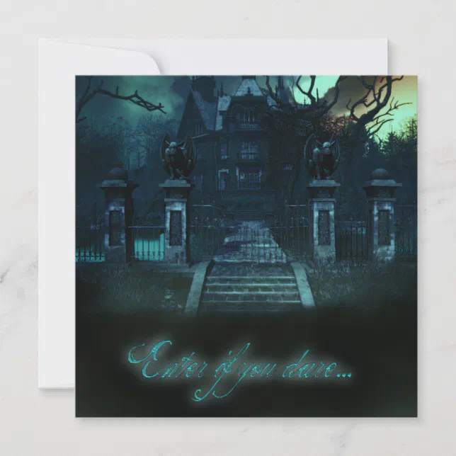 Haunted House Creepy Halloween Invitations | Zazzle
