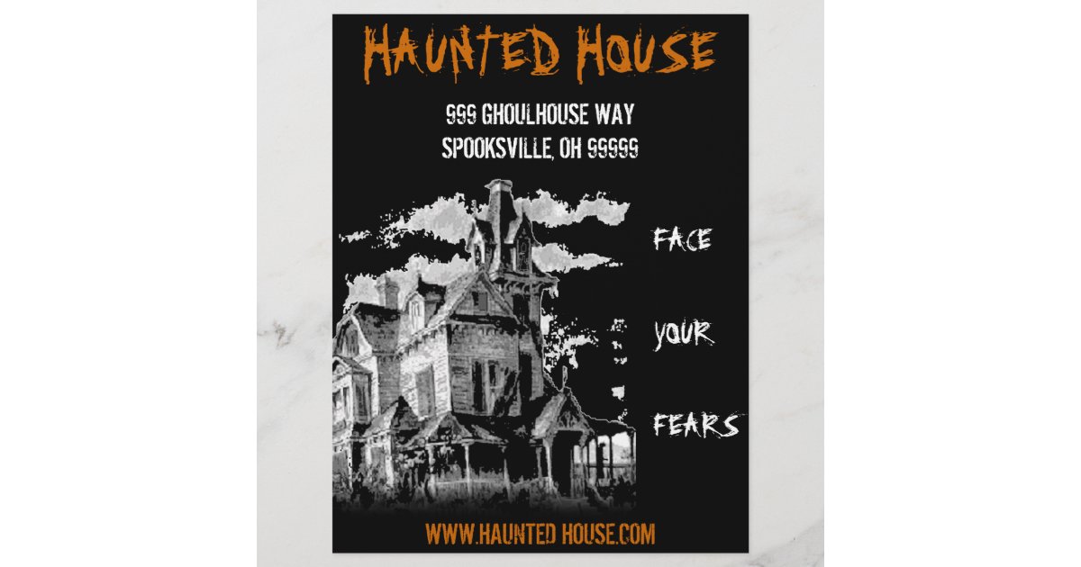 HAUNTED HOUSE FLYER | Zazzle