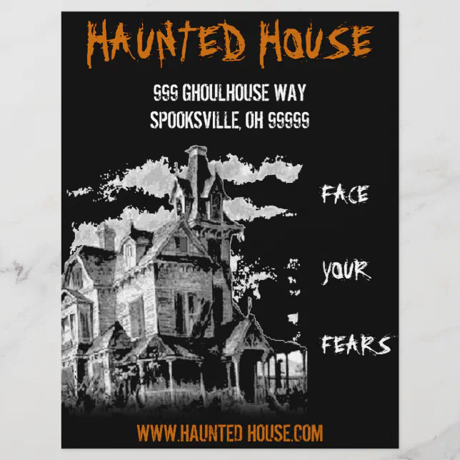 HAUNTED HOUSE FLYER | Zazzle
