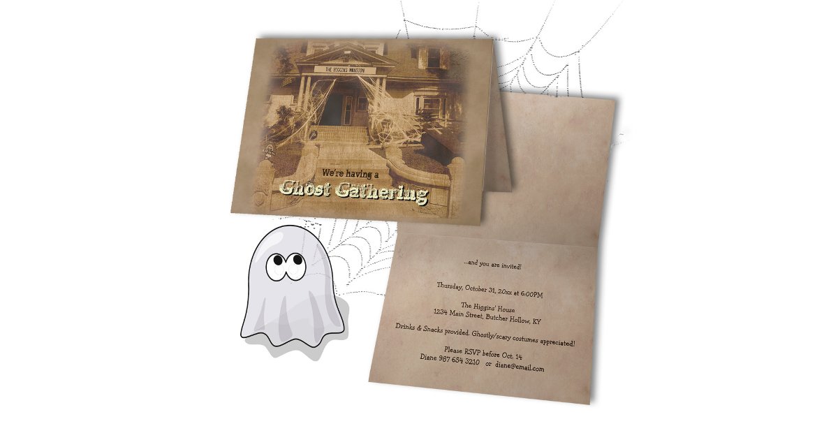 Haunted House Ghost Gathering (customizable) Invitation | Zazzle