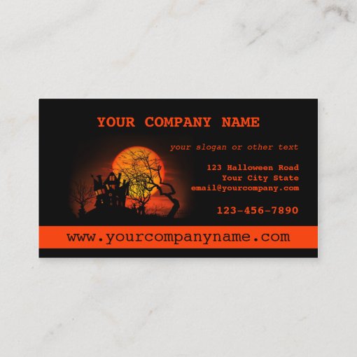 Haunted House Halloween Business Card | Zazzle