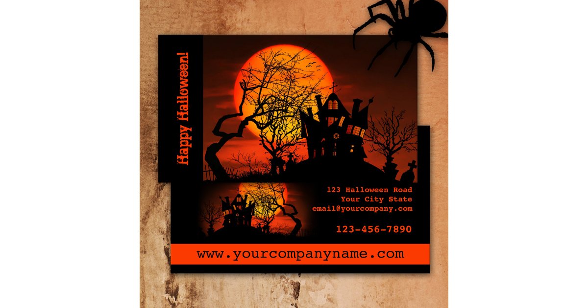 Haunted House Halloween Business Card | Zazzle
