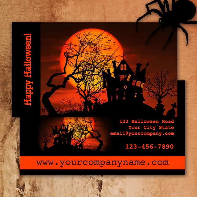 Haunted House Halloween Business Card | Zazzle